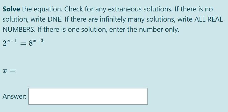 Solved Solve the equation. Check for any extraneous | Chegg.com