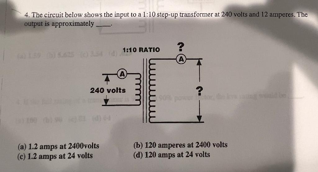 Solved 4. The circuit below shows the input to a 1:10 | Chegg.com