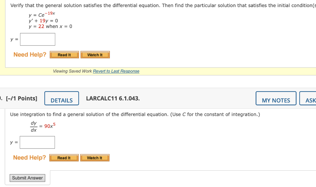 Solved Verify that the general solution satisfies the | Chegg.com