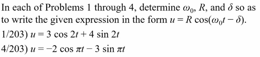 Solved In each of Problems 1 through 4, determine ω0,R, and | Chegg.com