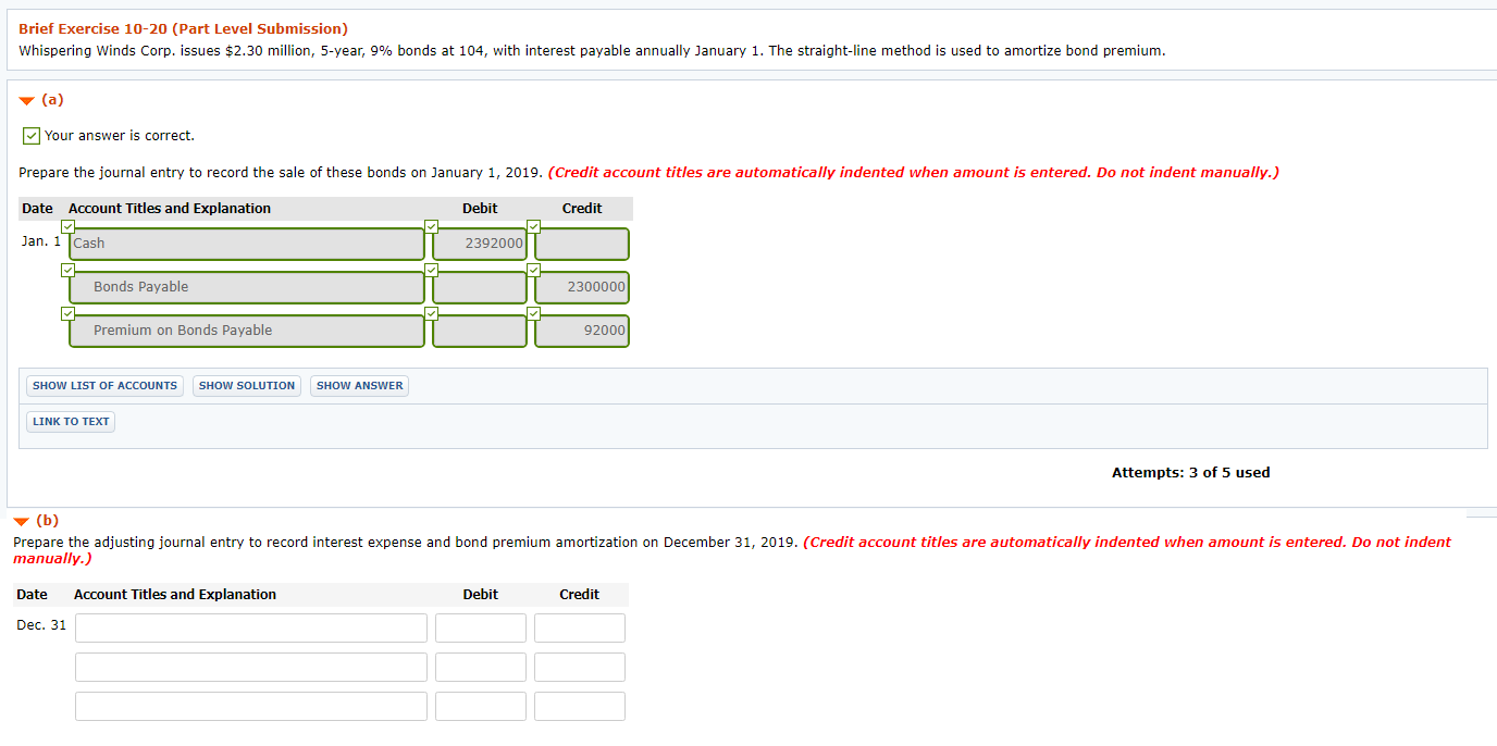 Solved Brief Exercise 10-20 (Part Level | Chegg.com