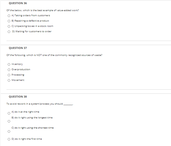 Solved QUESTION 36 Of the below, which is the best example | Chegg.com
