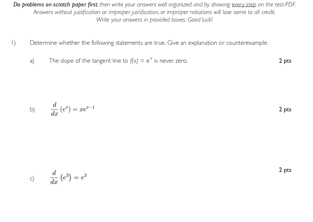 Solved Do problems on scratch paper first then write your | Chegg.com