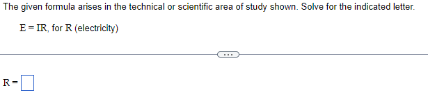 Solved The given formula arises in the technical or | Chegg.com