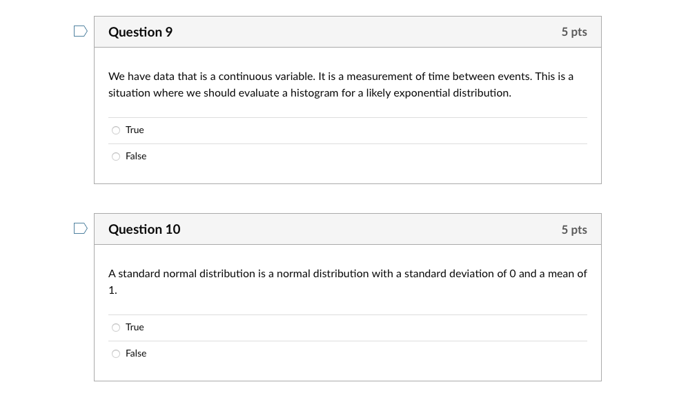 Solved Question 9 5 pts We have data that is a continuous | Chegg.com