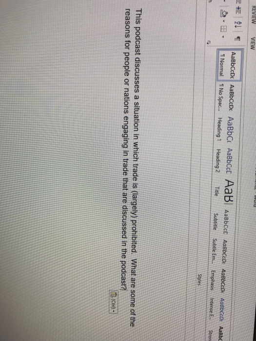 Solved 4 REVIEW VIEW 2T AaBbCcD AaBbCcD AaBbC AaBbCcC AaB | Chegg.com