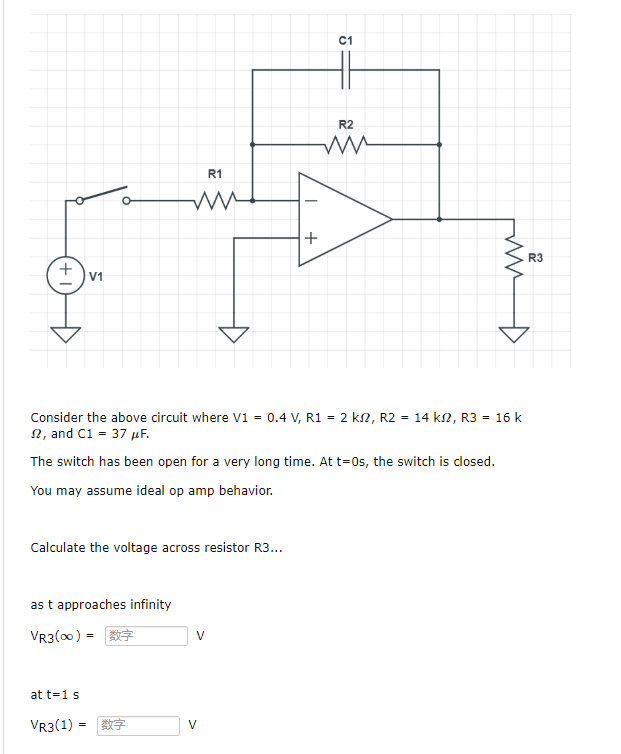 Solved C1 R2 R1 R3 + V1 Consider the above circuit where V1 | Chegg.com