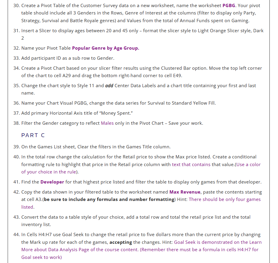 Solved Create a Pivot Table of the Customer Survey data on a | Chegg.com