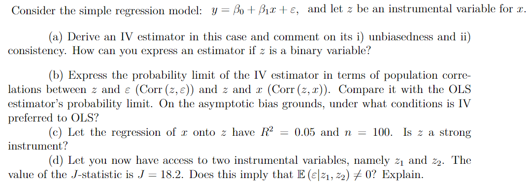 Solved Consider the simple regression model: y = Bo + B1x | Chegg.com