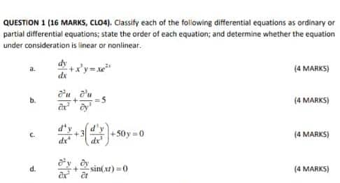Solved QUESTION 1 (16 MARKS, CLO4). Classify each of the | Chegg.com