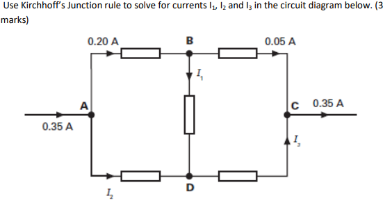 Solved Use Kirchhoff's Junction rule to solve for currents | Chegg.com