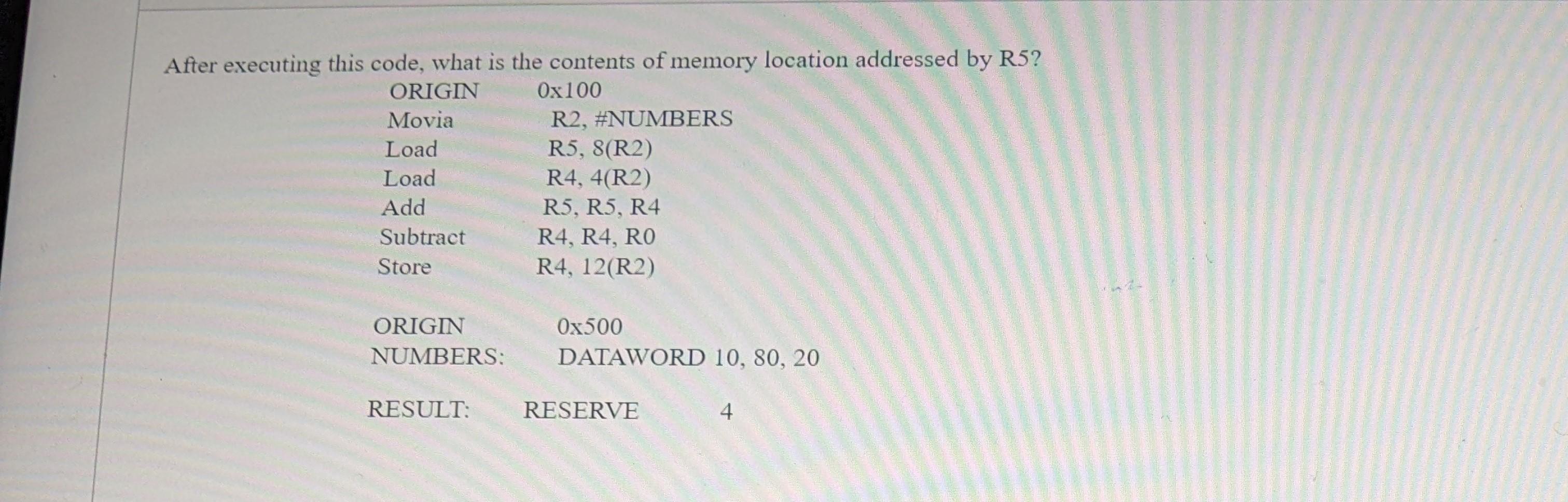 Solved After executing this code, what is the contents of | Chegg.com
