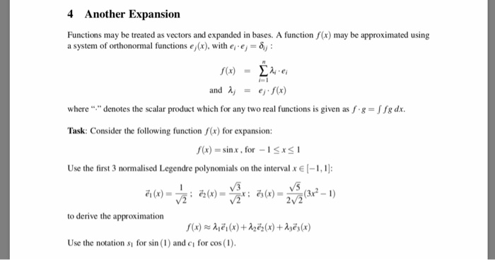 Solved 4 Another Expansion Functions may be treated as | Chegg.com