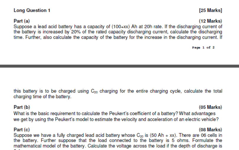 Solved Long Question 1 [25 Marks] Part (a) (12 Marks) | Chegg.com