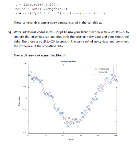 Solved A smoothing filter averages out rapid changes from a | Chegg.com