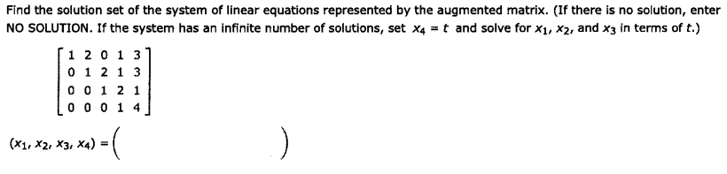 Solved Find the solution set of the system of linear | Chegg.com