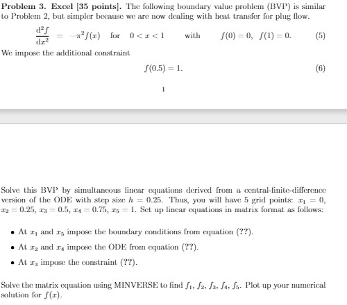 Solved Problem 3. Excel [35 points]. The following boundary | Chegg.com