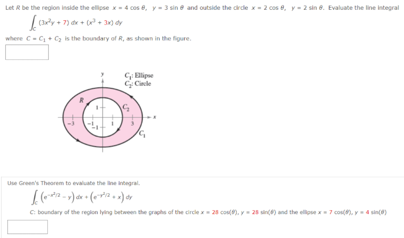 Solved Let R be the region inside the ellipse x = 4 cos , y | Chegg.com