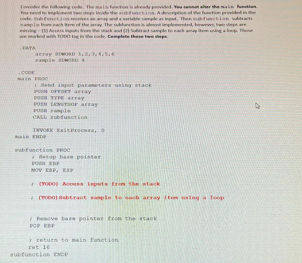 Solved Consider the following code. The main function is | Chegg.com