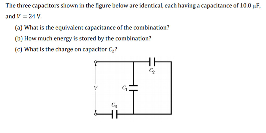 Solved The three capacitors shown in the figure below are | Chegg.com