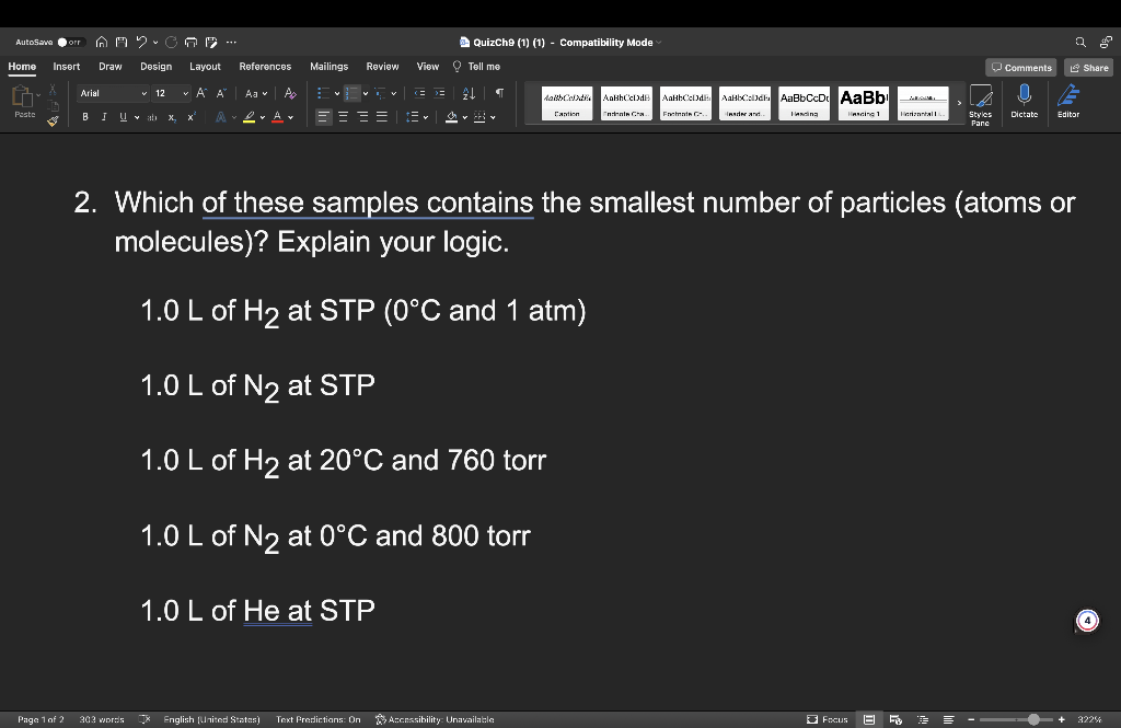 Solved 2. Which of these samples contains the smallest | Chegg.com