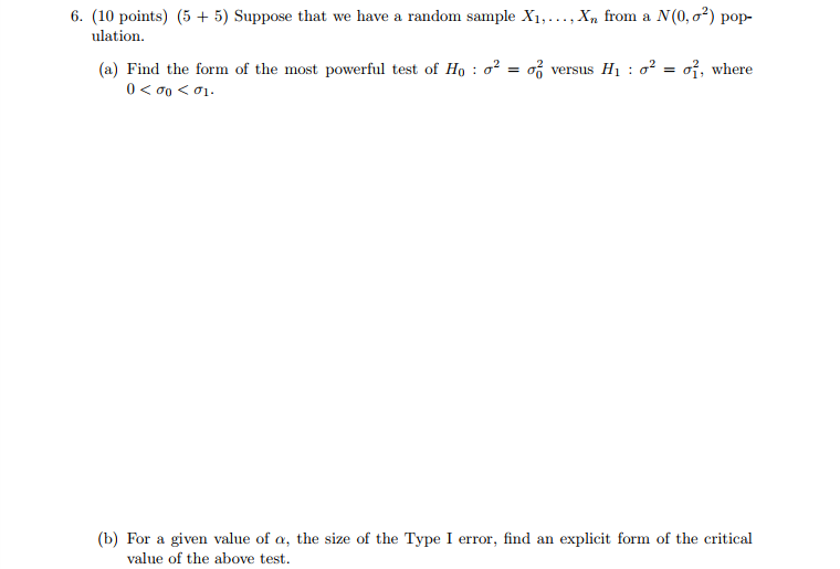 Solved 1. (10 points) Suppose X1, X2, ..., Xn is a random | Chegg.com