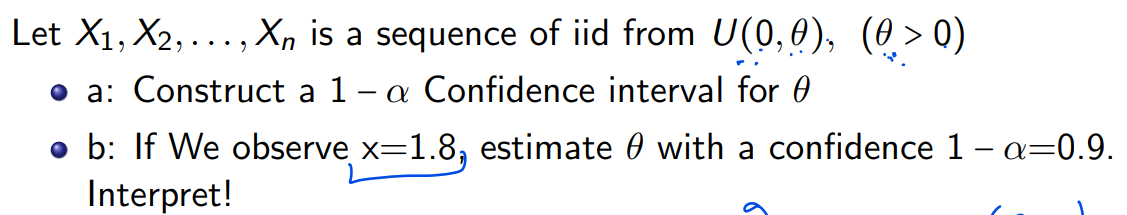 Solved Let X1,X2,…,Xn is a sequence of iid from U(0,θ),(θ>0) | Chegg.com