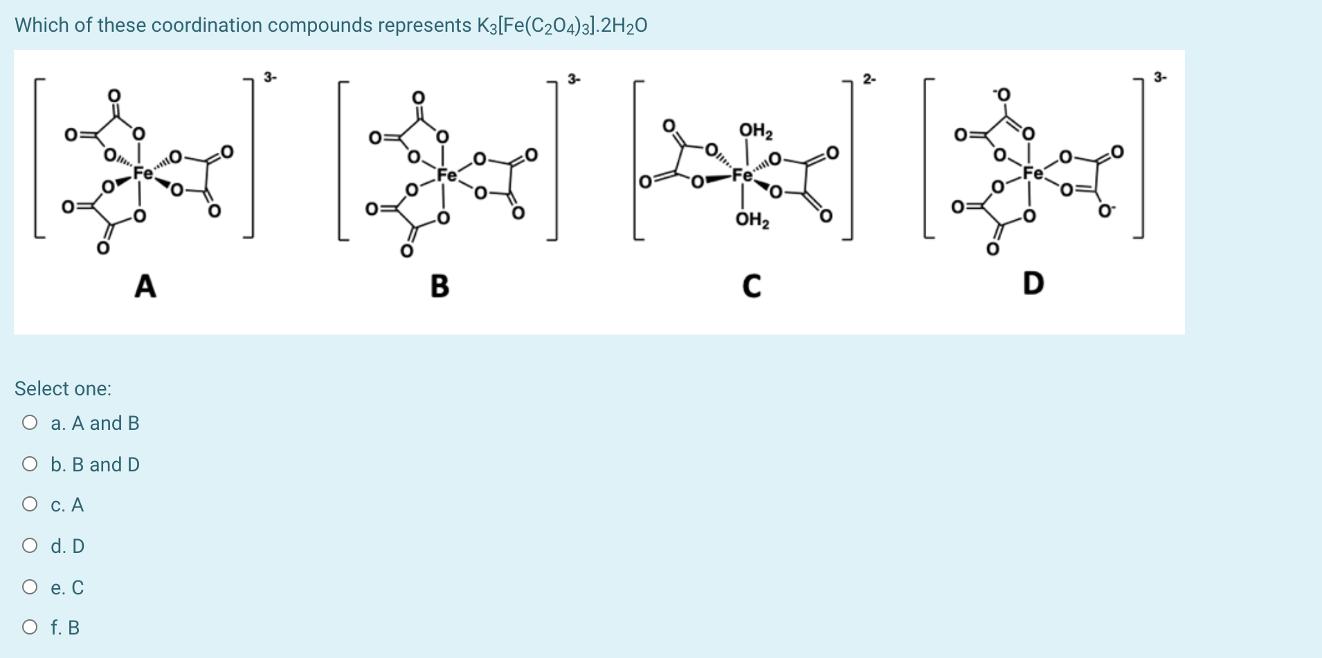 Solved Which of these coordination compounds represents | Chegg.com