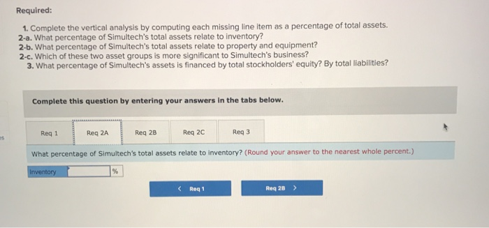 Solved 1complete The Vertical Analysis By Computing Each 7742