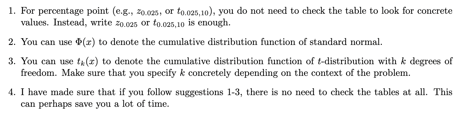 Solved 1. For percentage point (e.g., z0.025, or t0.025,10 | Chegg.com