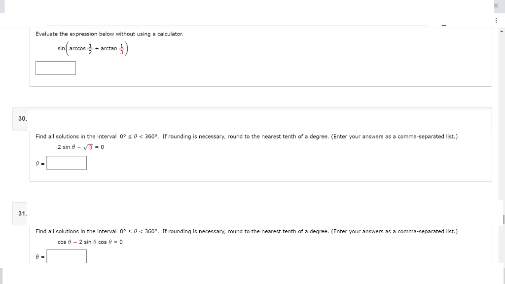 Solved *** Evaluate the expression below without using | Chegg.com
