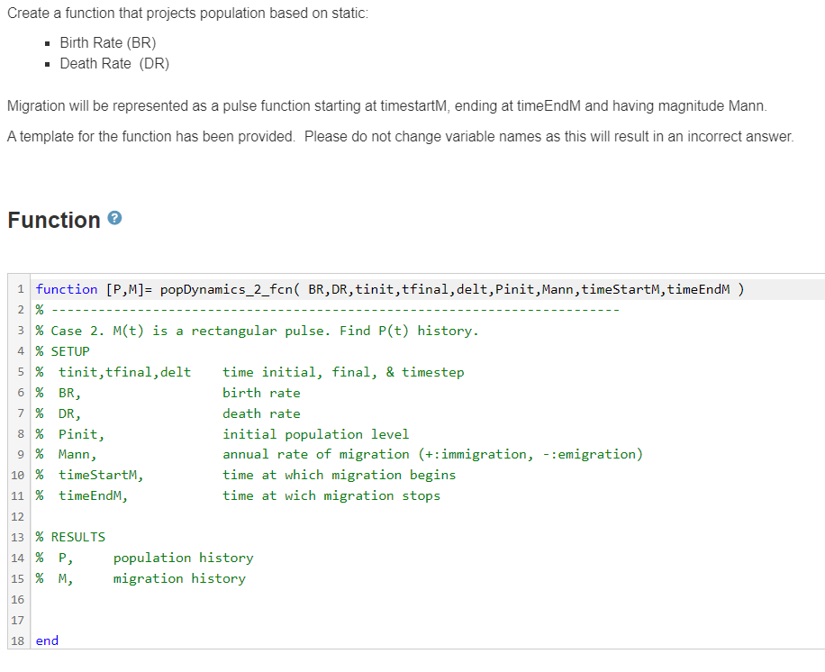 Solved Create a function that projects population based on | Chegg.com