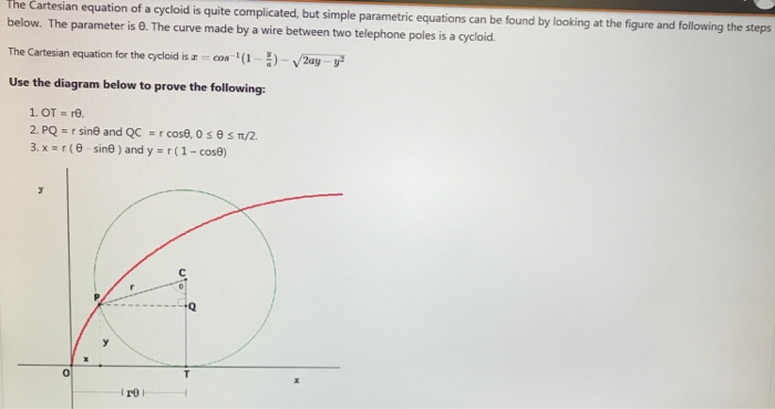 Solved the Cartesian equation of a cycloid is quite | Chegg.com