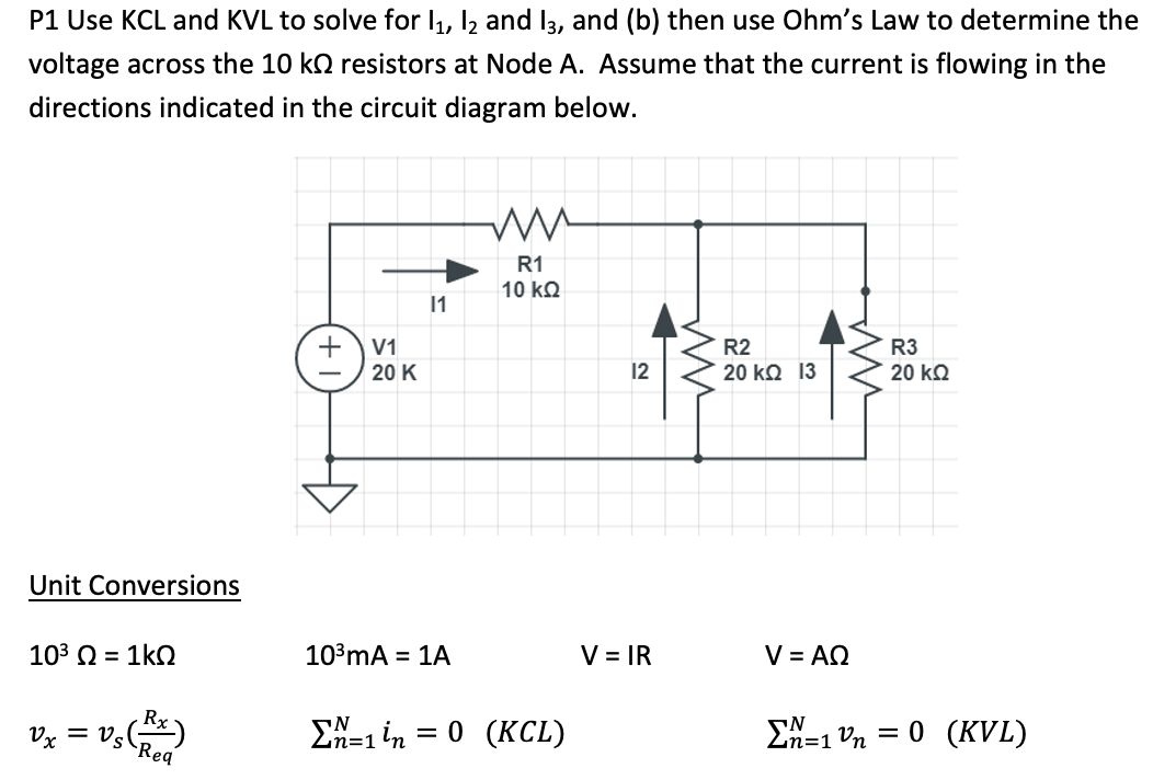 Solved Vr = Us Req P1 Use KCL and KVL to solve for 11, 12 | Chegg.com