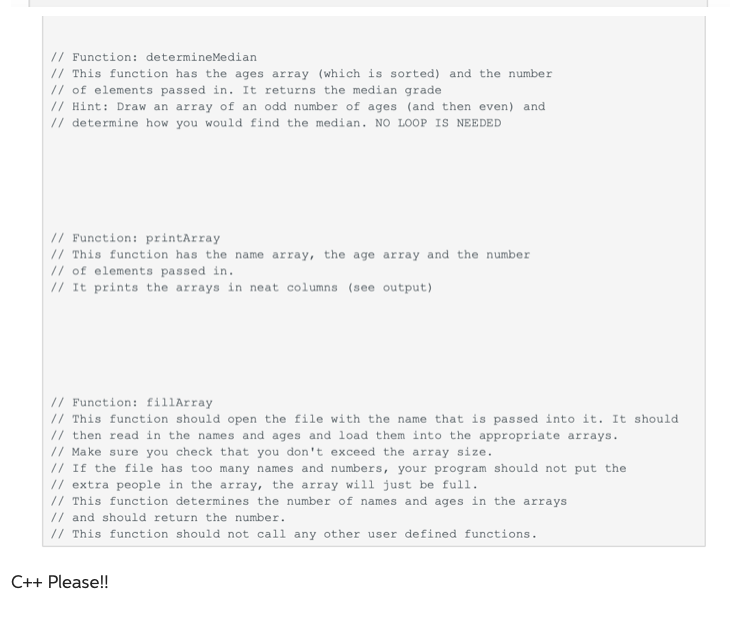 Solved Complete the main that is given. There are comments | Chegg.com