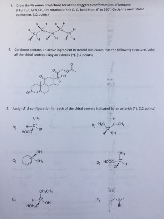 Solved Draw the Newman projections for all the staggered | Chegg.com