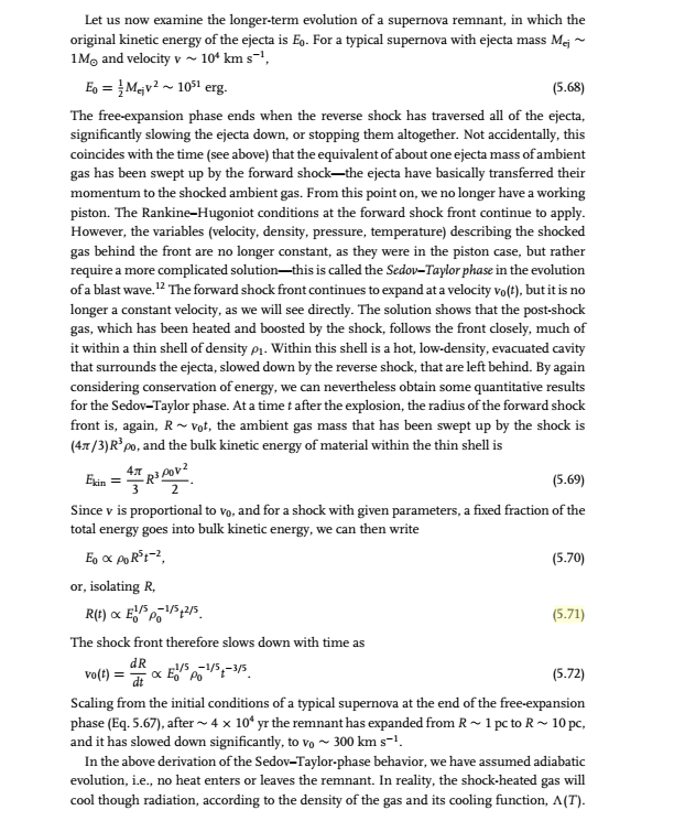Consider a Sedov-Taylor shock propagation solution | Chegg.com