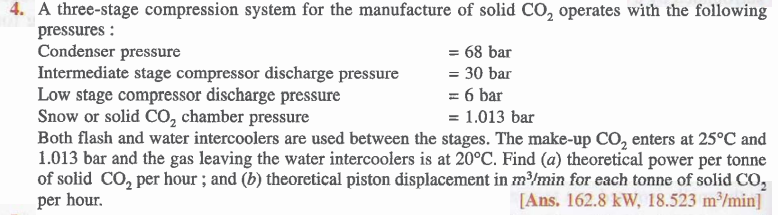Solved 4. A three-stage compression system for the | Chegg.com