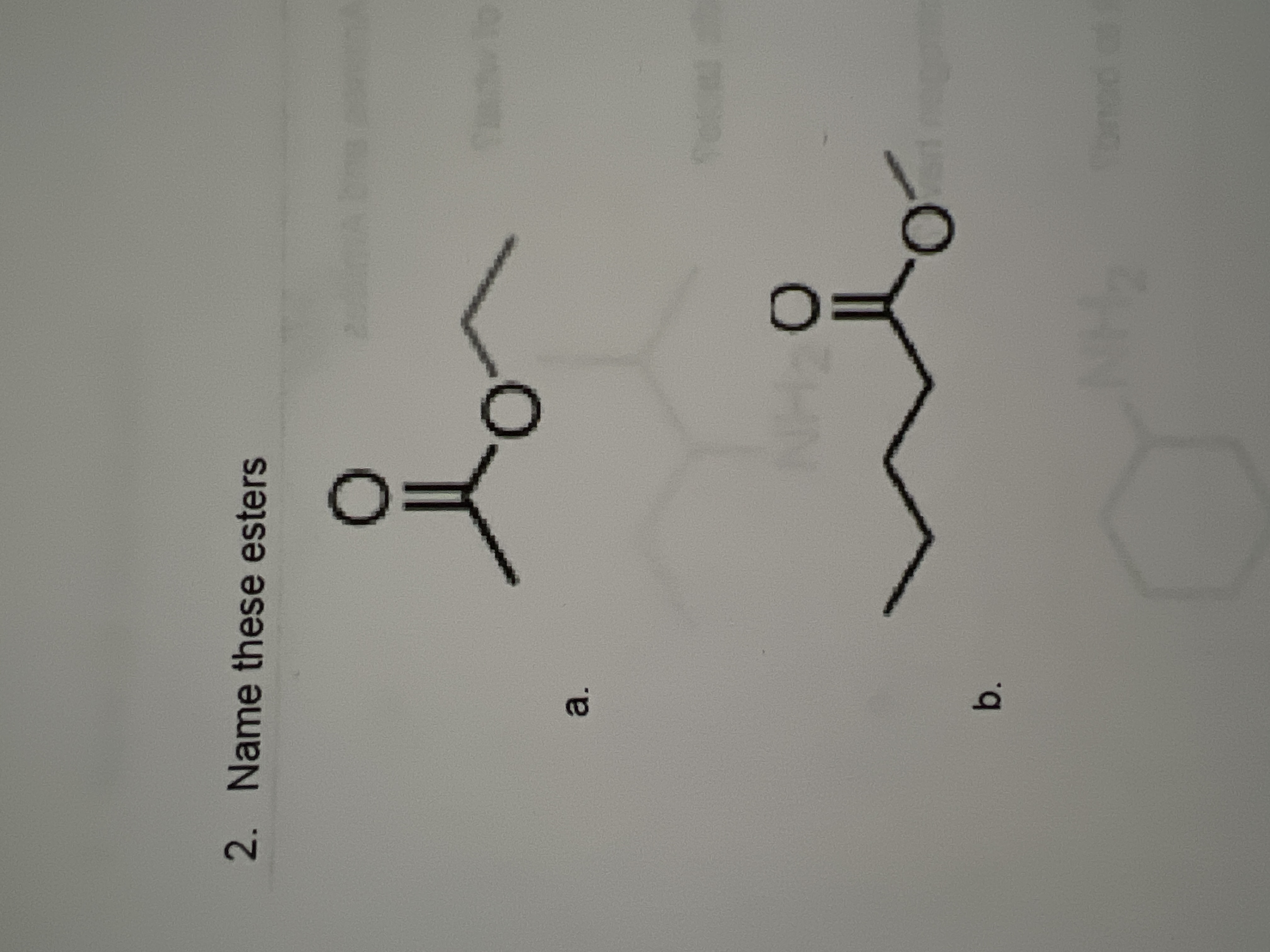 Solved 2. Name these esters | Chegg.com