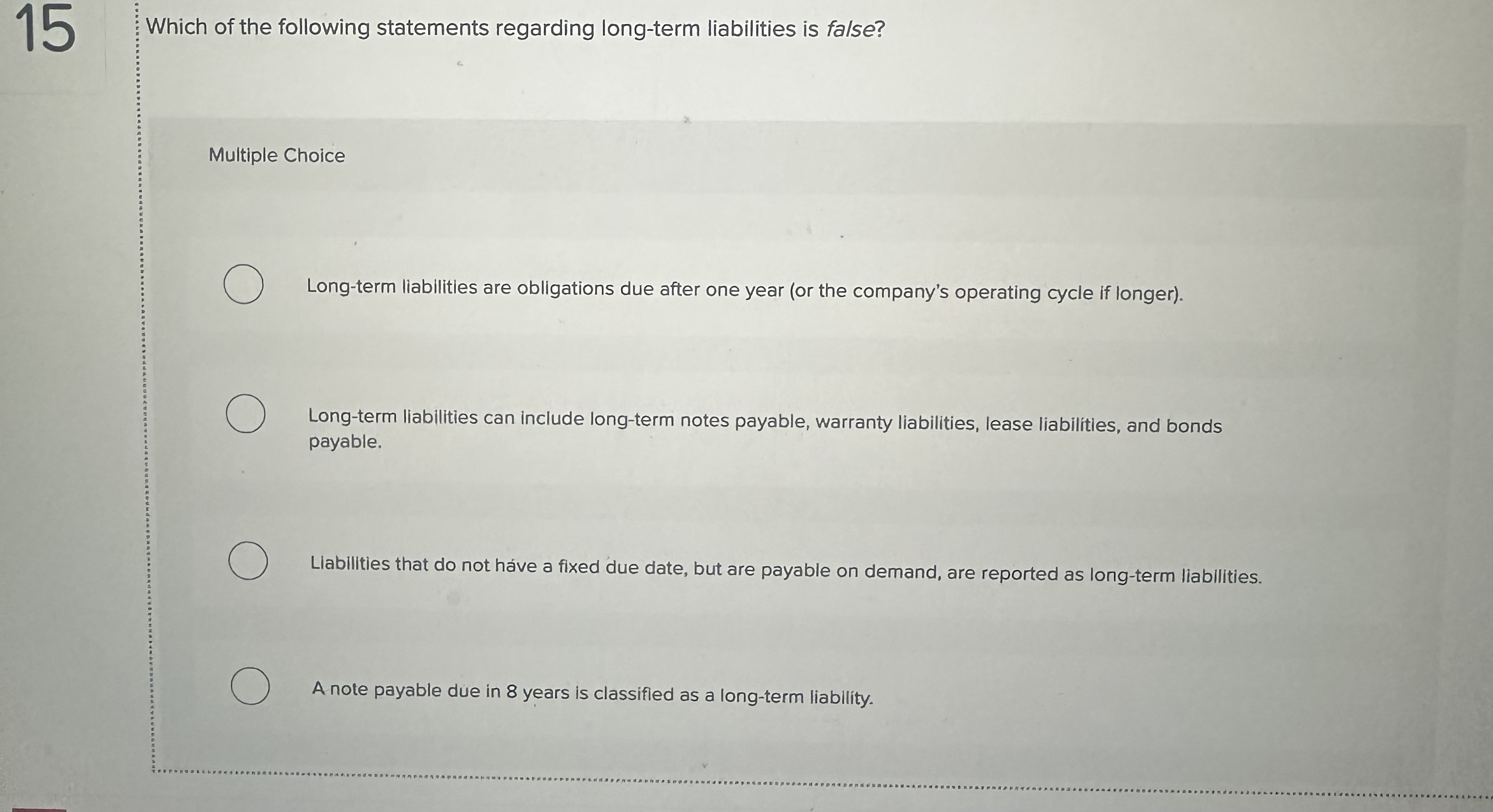 Solved Which of the following statements regarding long-term | Chegg.com