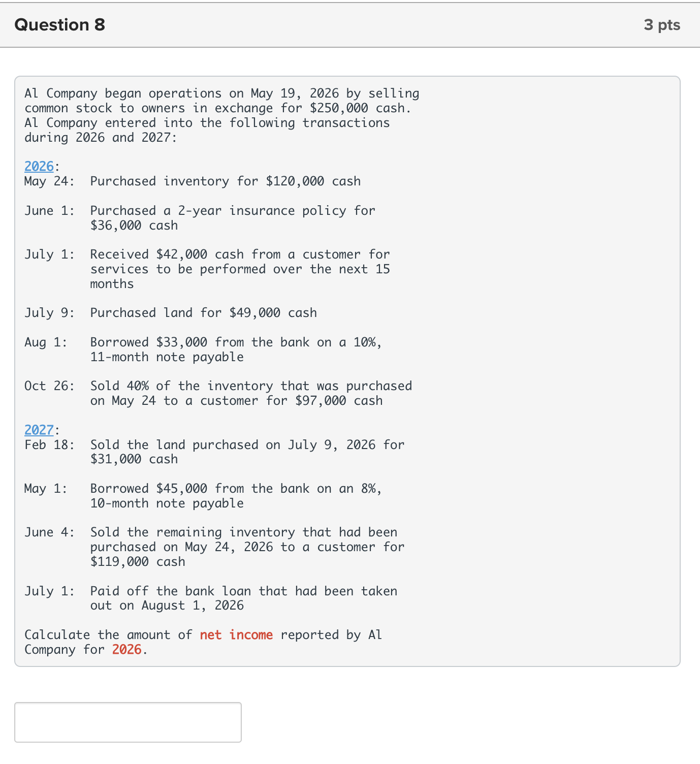 Solved Al Company began operations on May 19, 2026 ﻿by | Chegg.com