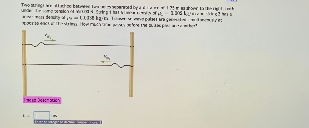 Solved Two strings are attached between two poles separated | Chegg.com