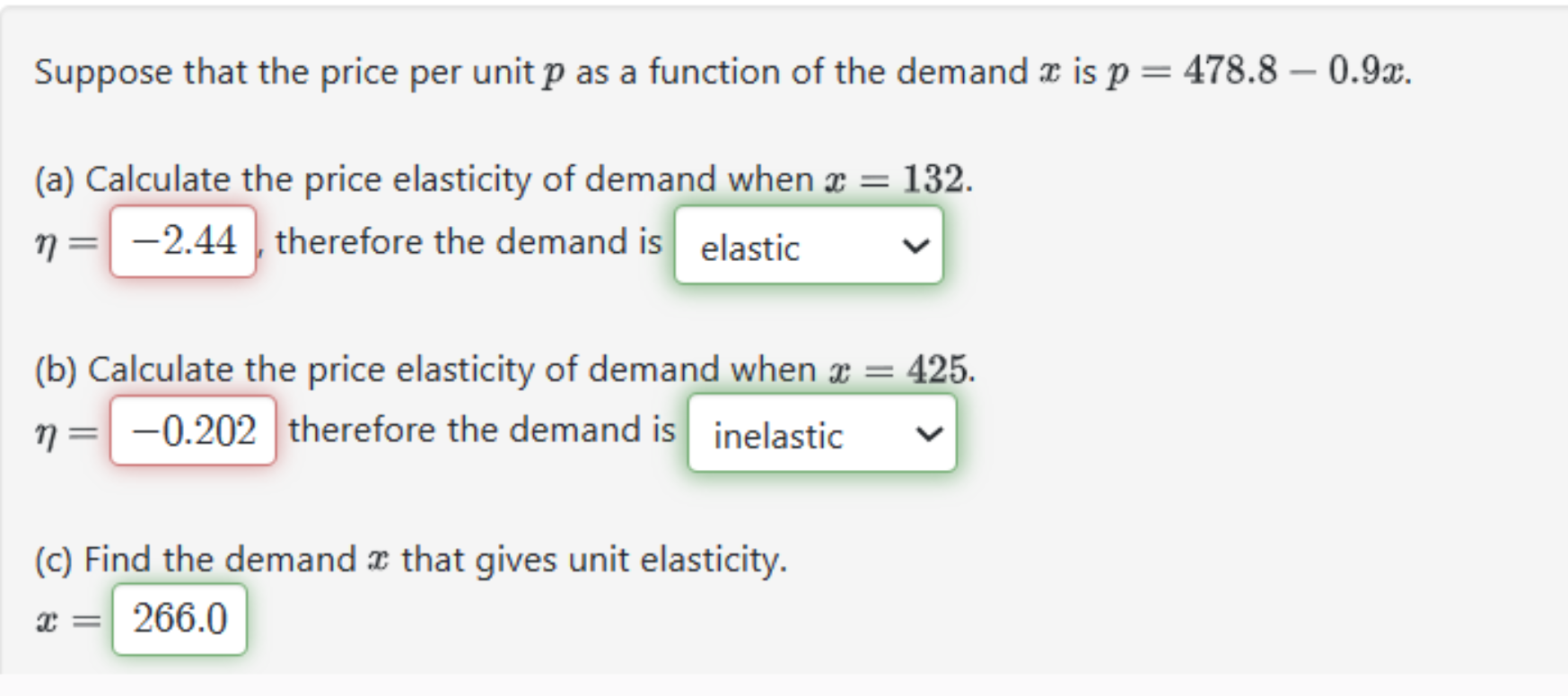Solved Suppose that the price per unit p ﻿as a function of | Chegg.com