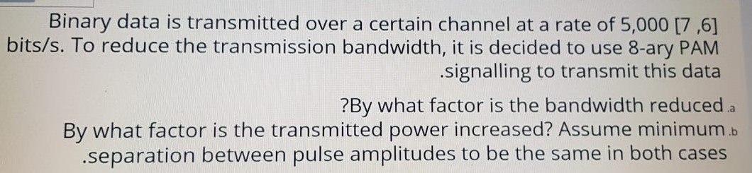 Solved Binary data is transmitted over a certain channel at | Chegg.com