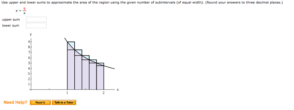 Solved Use upper and lower sums to approximate the area of | Chegg.com