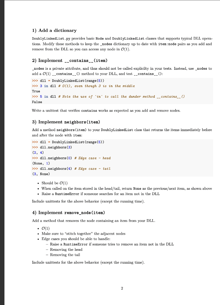 Solved Mod 4 Homework - Enhanced DoublyLinkedList Doubly | Chegg.com