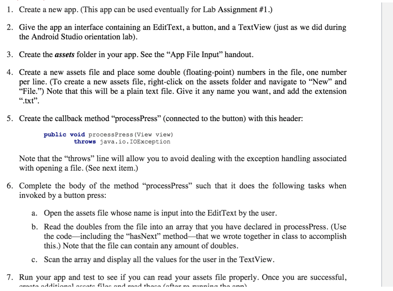 Solved 1. Create a new app. (This app can be used eventually | Chegg.com