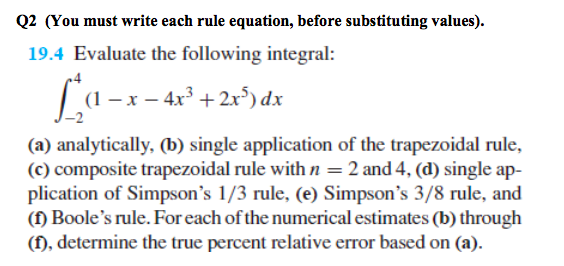 Solved Q2 You Must Write Each Rule Equation Before 