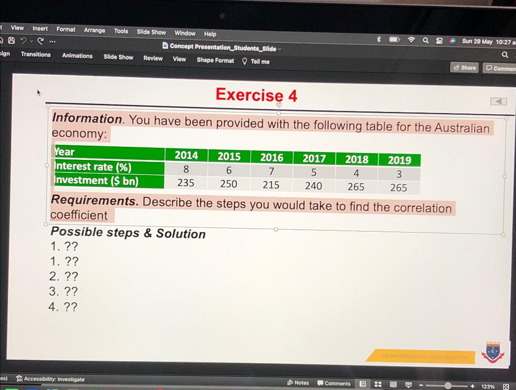Solved t View Insert Format Arrange Tools Slide Show Window | Chegg.com