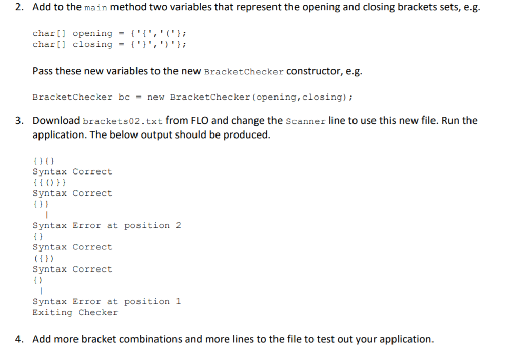 Solved The Make The Bracketchecker Class More General We Can